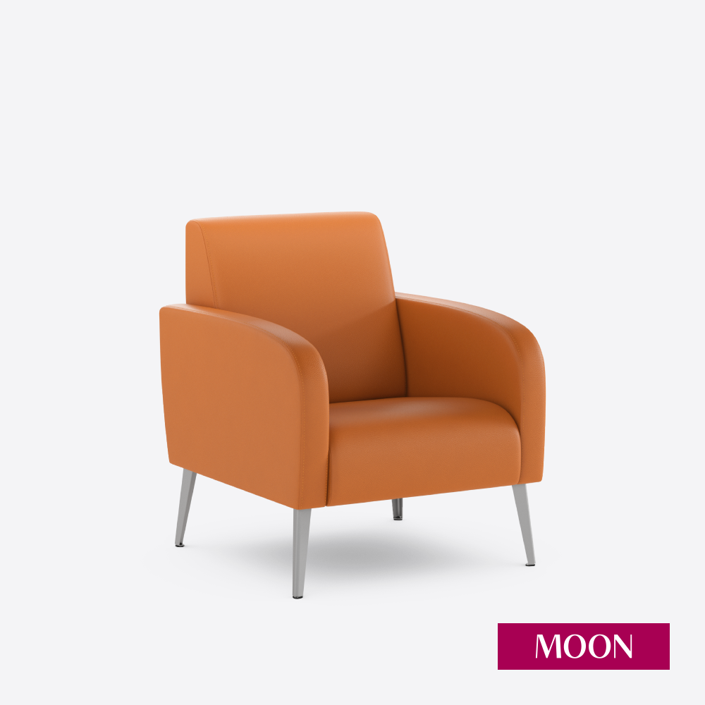 Кресло MOON 157 нераскладное, экокожа, цвет оранжевый, 76*84*91, эксклюзивная высокоэластичная пена (UniqFoam).