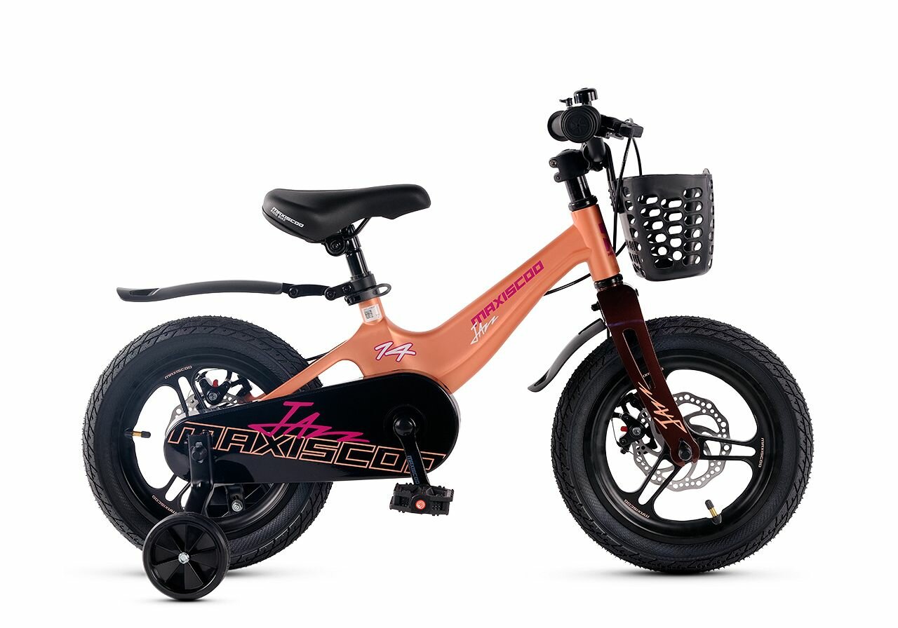 Велосипед детский Maxiscoo Jazz Pro 14 (2025), рама магниевый сплав, цвет Пудра