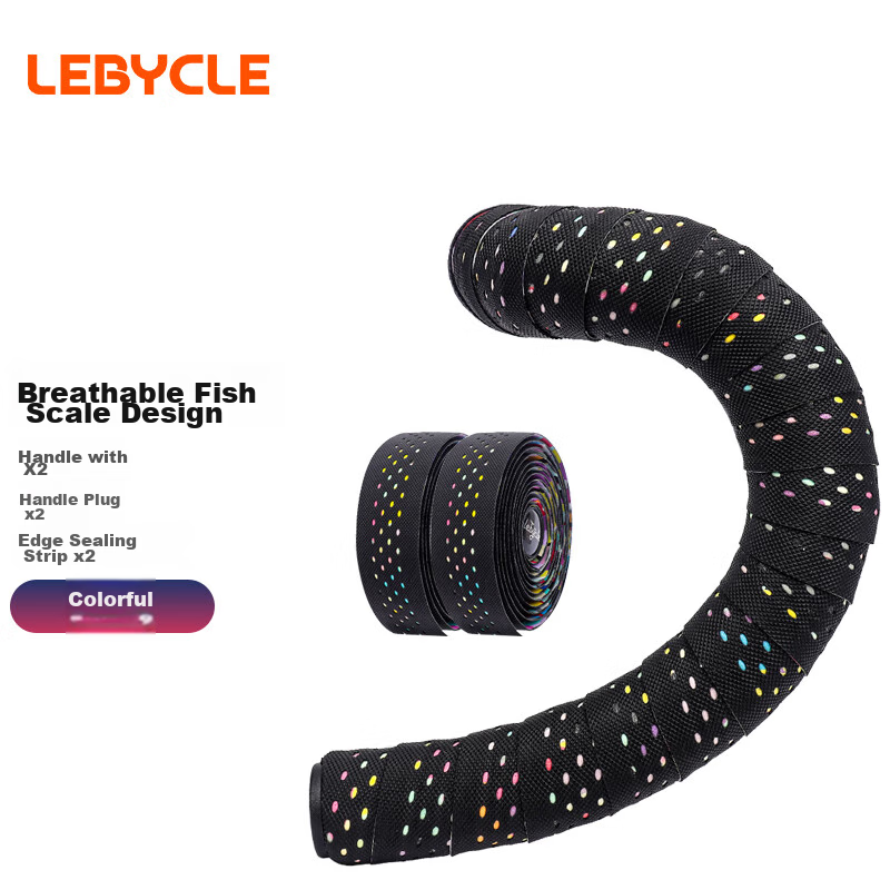 LeBycle Bicycle Handlebar Tape, Road Bike Grip Tape, Colorful Wear-Resistant Anti-Slip Cycling Equipment, Handlebar Wrap, Accessories, Breathable, Durable, Wear-Resistant, Shock-Absorbing, PU Leather + EVA Filling