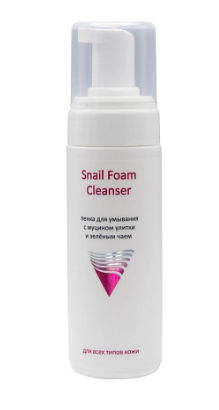 Пенка для умывания Aravia Professional с муцином улитки и зелёным чаем Snail Foam Cleanser, 160 мл