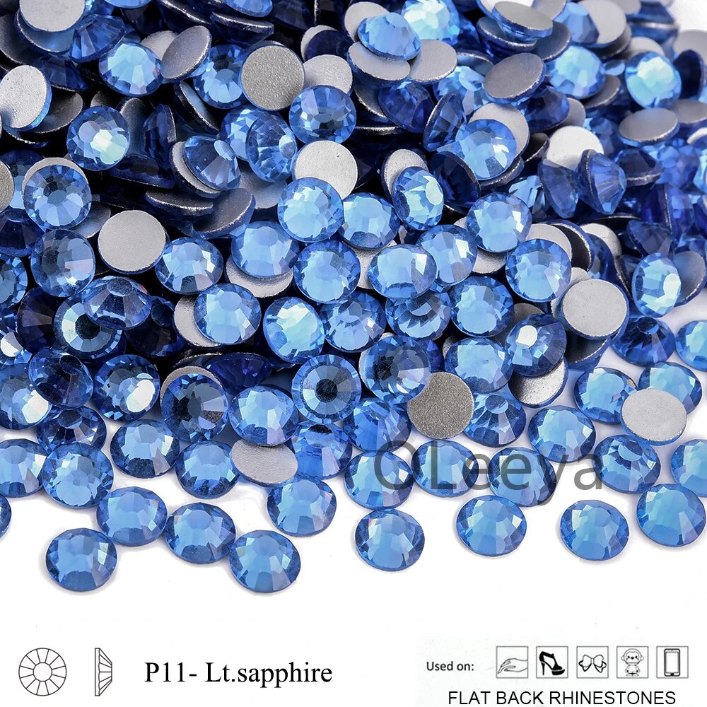 Oleeya SS40/SS50 стразы для ногтей SS40 8mm 144pcs, p11 Lt.sapphire