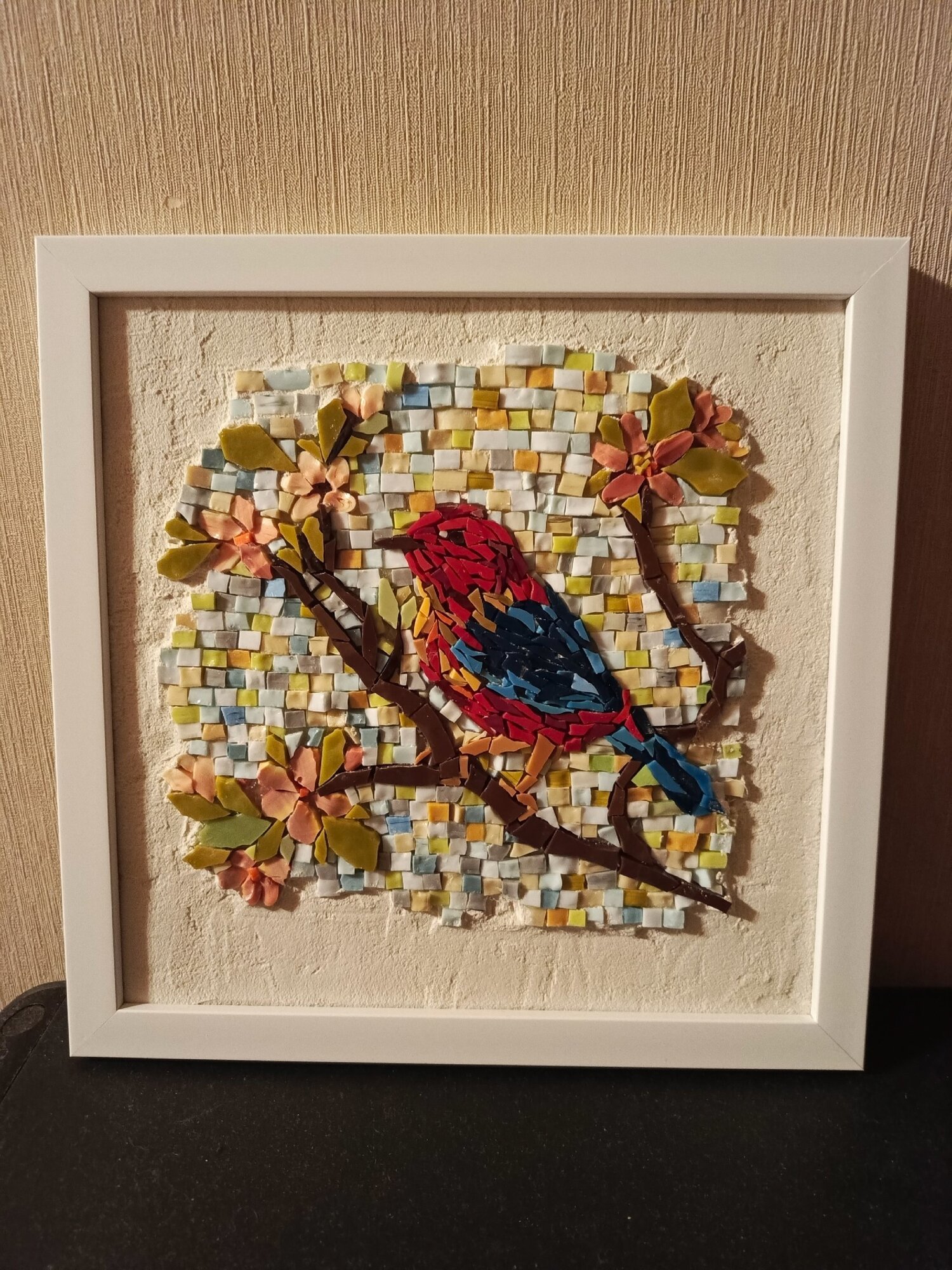 Мозаика "Птица на ветке" (25х25)