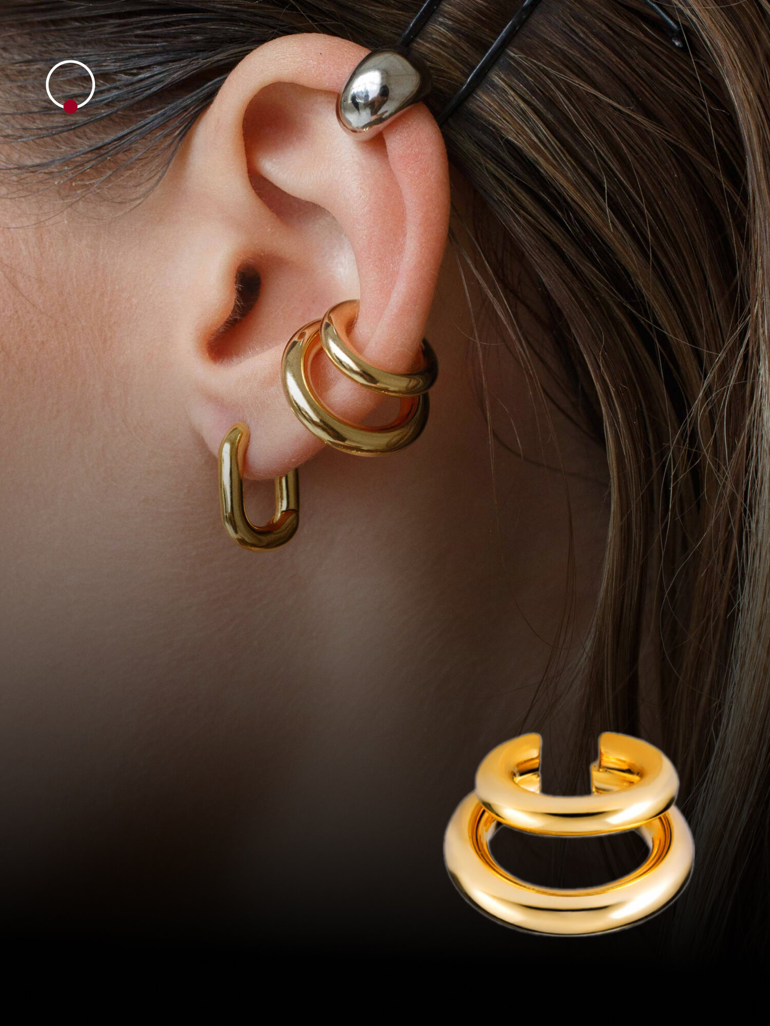 Серьги каффы, одиночные