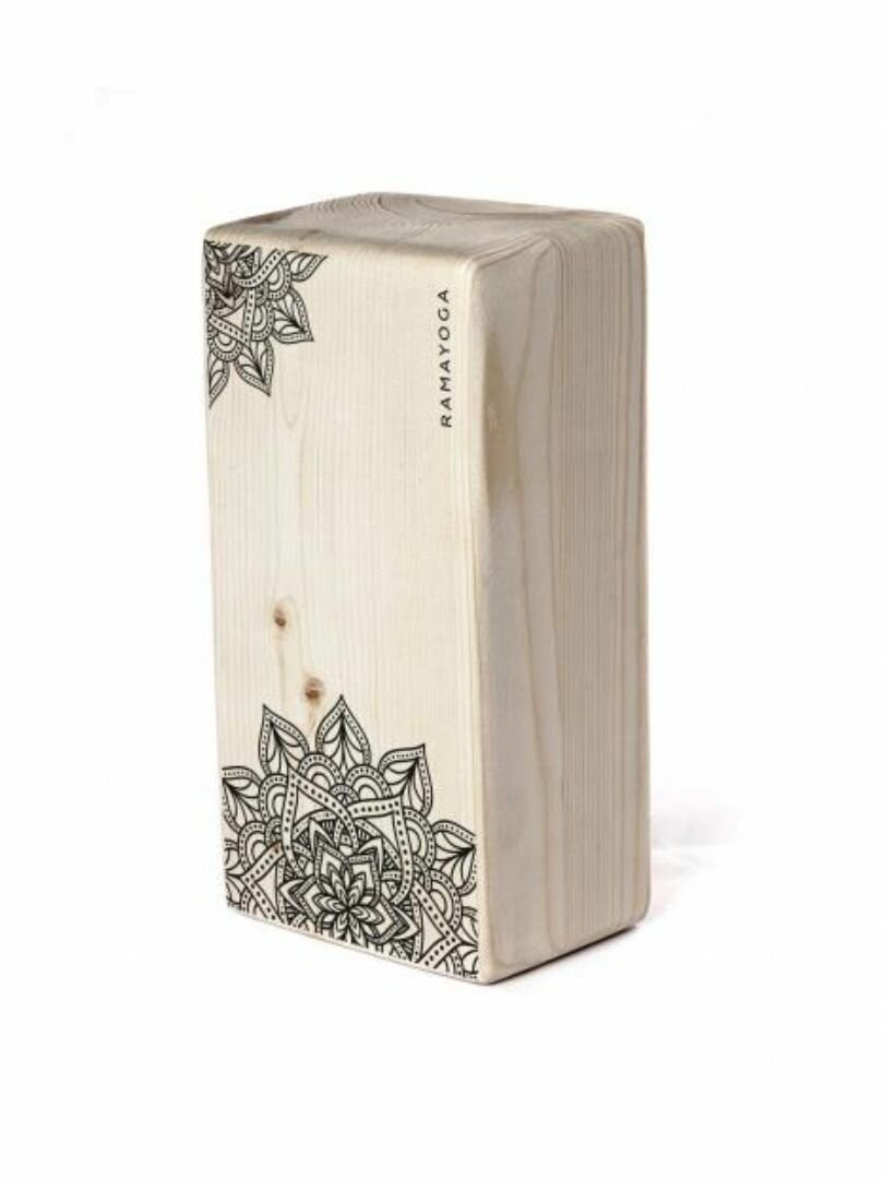 Деревянный опорный блок, кирпич для йоги Цветок Жизни BODHI