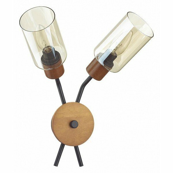 Бра Lumion COUNTY FERN E14 2х60W 220V черный/дерево, 4492/2W