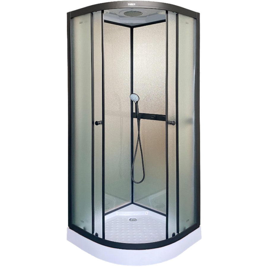 Душевая кабина Parly Frost F811B 80х80, с низким поддоном, профиль черный, стекло рифленое