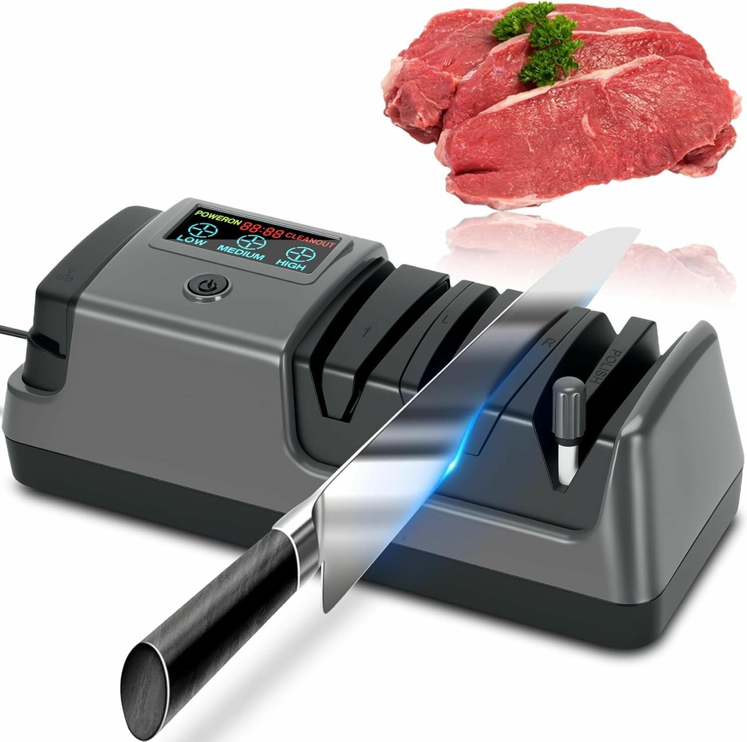 5 в 1 Точилка , многофункциональная, 3 скорости, алмазный абразив, серая