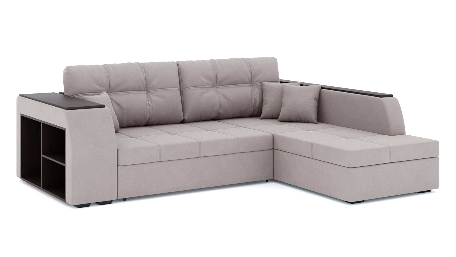 Угловой диван "Брюссель", механизм дельфин, велюр Зара Десерт Роуз 11