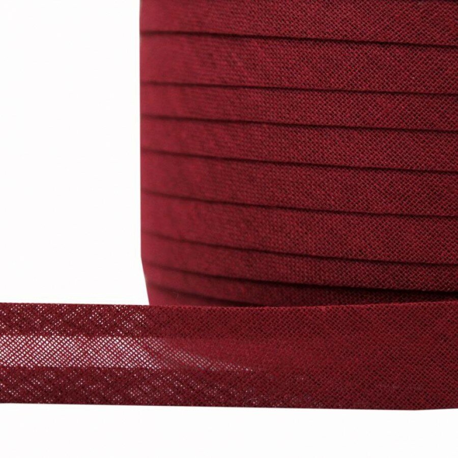 Косая бейка хлопок 15мм F178 коричнево-красный 5м