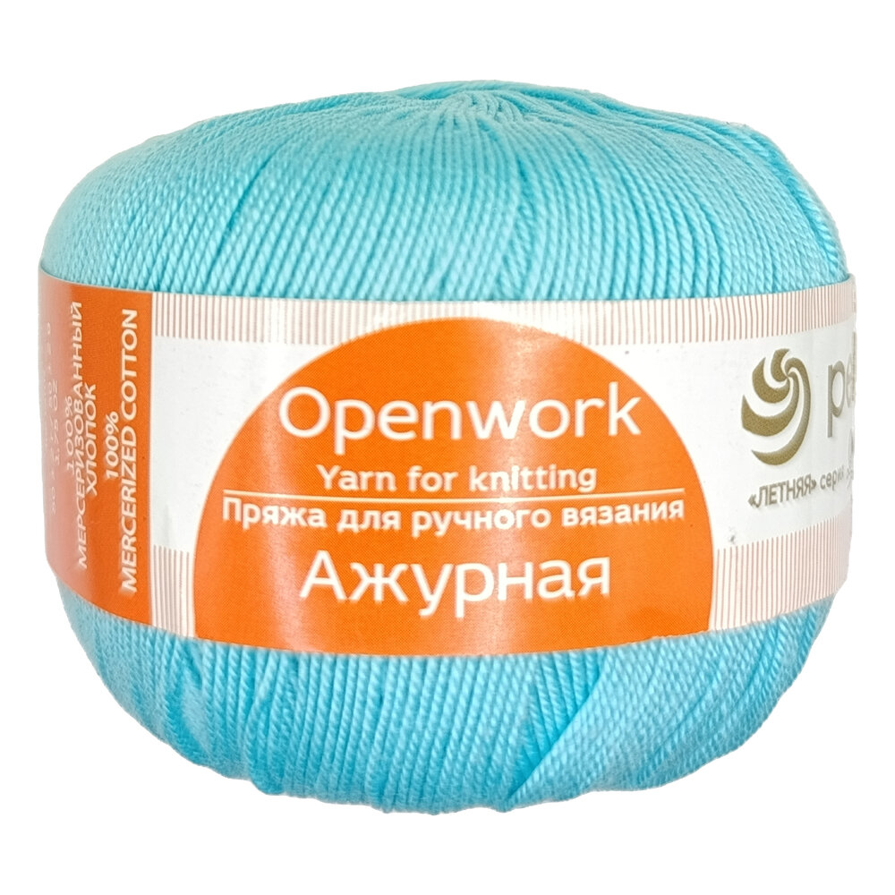 Пряжа для вязания Пехорка Ажурная 063 льдинка 2 шт 50 гр/280 м 100% мерсеризованный хлопок
