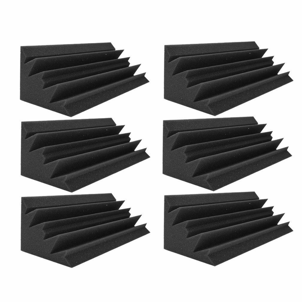 6 шт. Зубчатый Акустическая угловая ловушка для басов высокой плотности, студийной звукоизоляционные панели 48x12x12CM