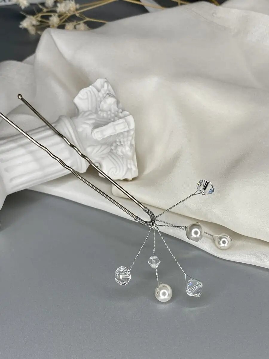 Свадебная шпилька с кристаллами для волос