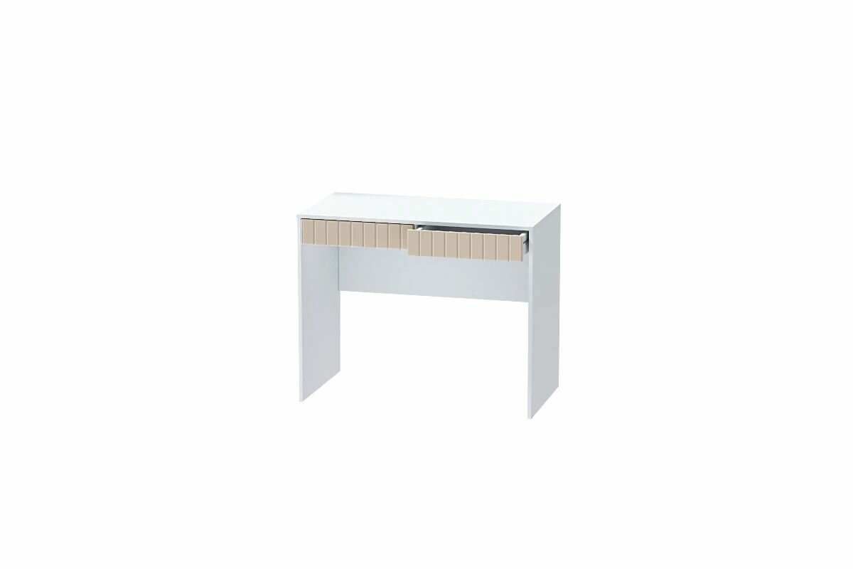 Стол 1 Иннэс 7 Тирамису матовый и Белый, ширина 96 см, письменный стол, мебель для дома