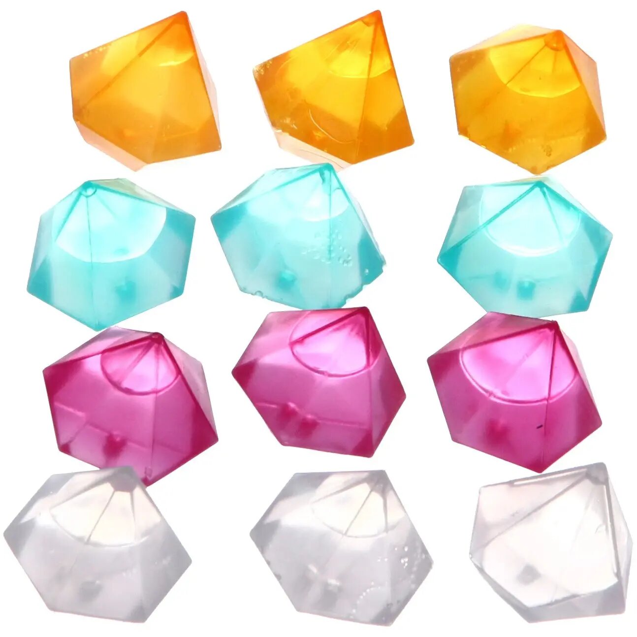 Формочки для охлаждения коктейля «Бриллиант», 12шт, многоразовые, пластиковые, яркие цвета