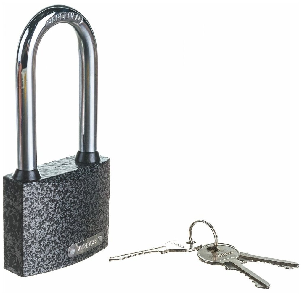 Замок висячий APECS PD-01-63-L, антивандальный, серый металлик, 63х34х73 мм