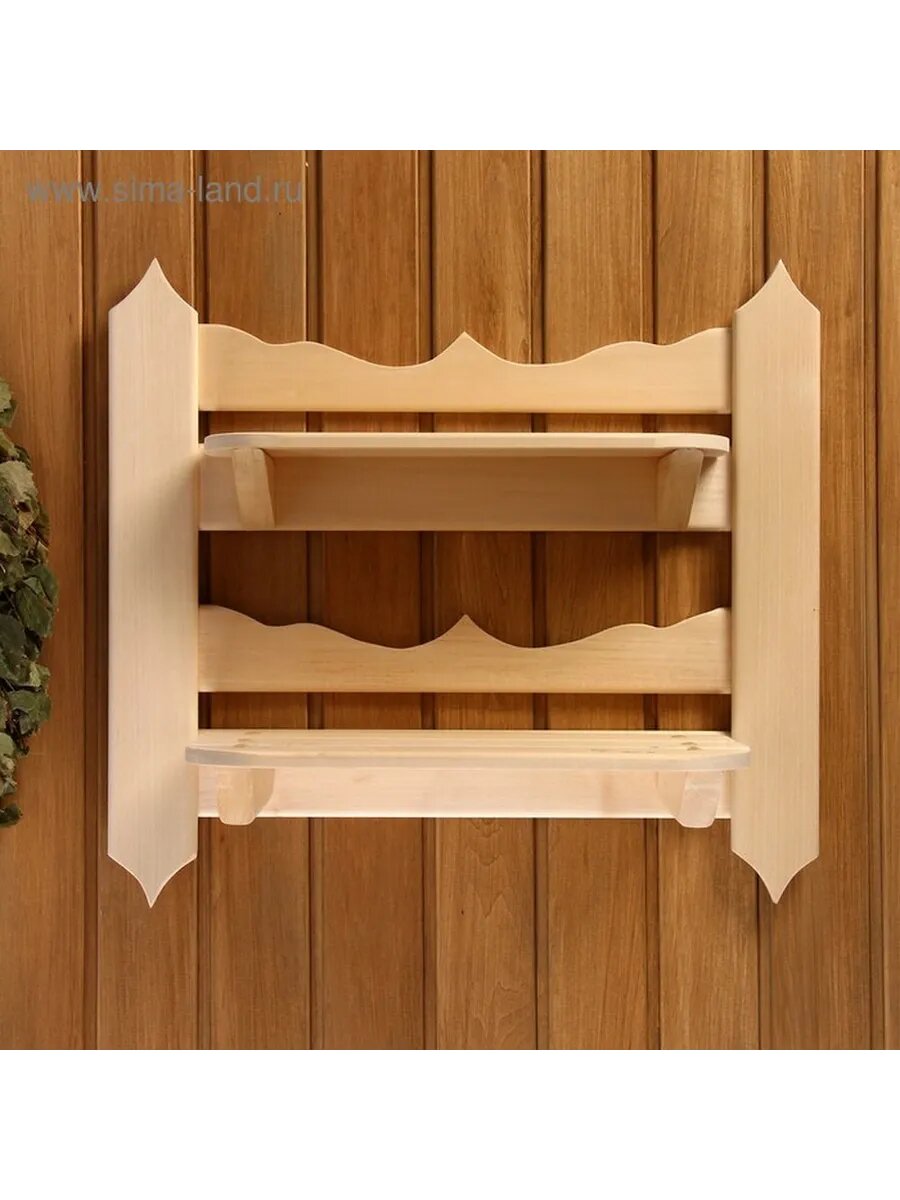 Стильная резная полка для уютной бани