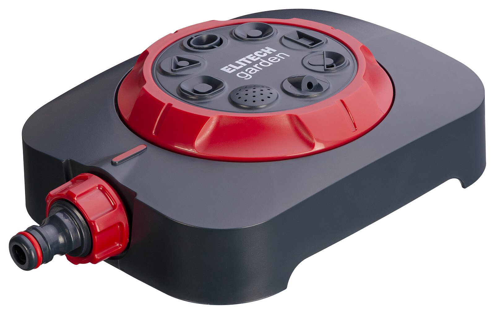 Дождеватель Elitech / Элитеч Garden 8 режимов, в корпусе из пластика, площадь полива 144м², 280x160x65мм / все для сада