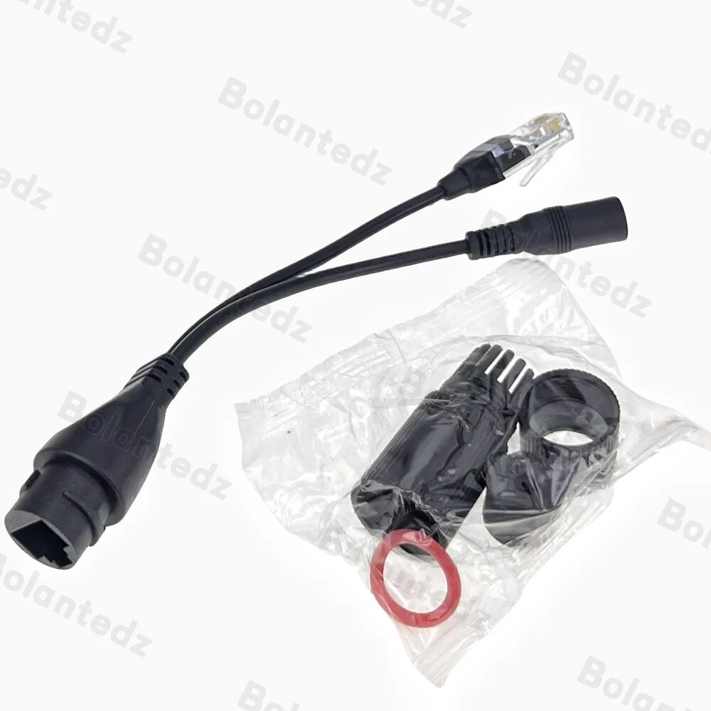 Водонепроницаемый POE кабель 12В, Black RJ45 Injector