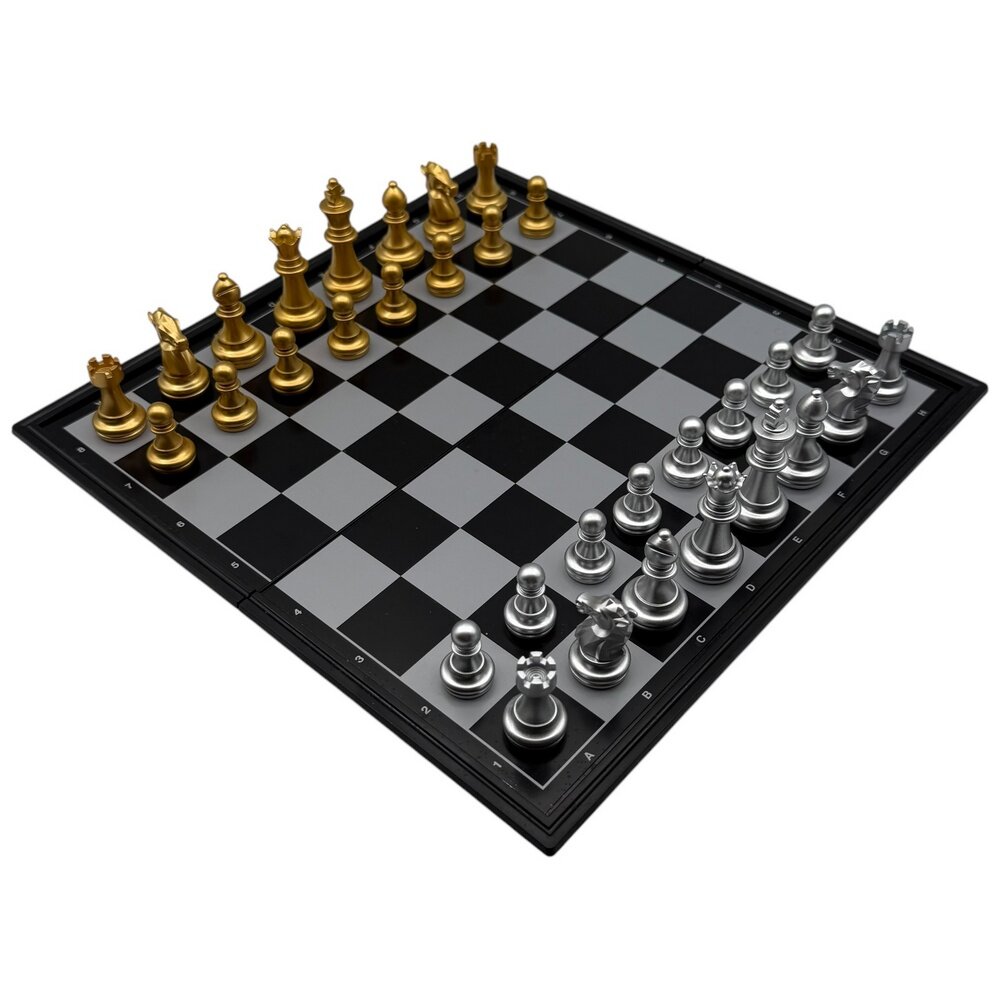 Шахматы с доской складной, (золото, серебро), 2000-2010 гг, пластмасса, Китай