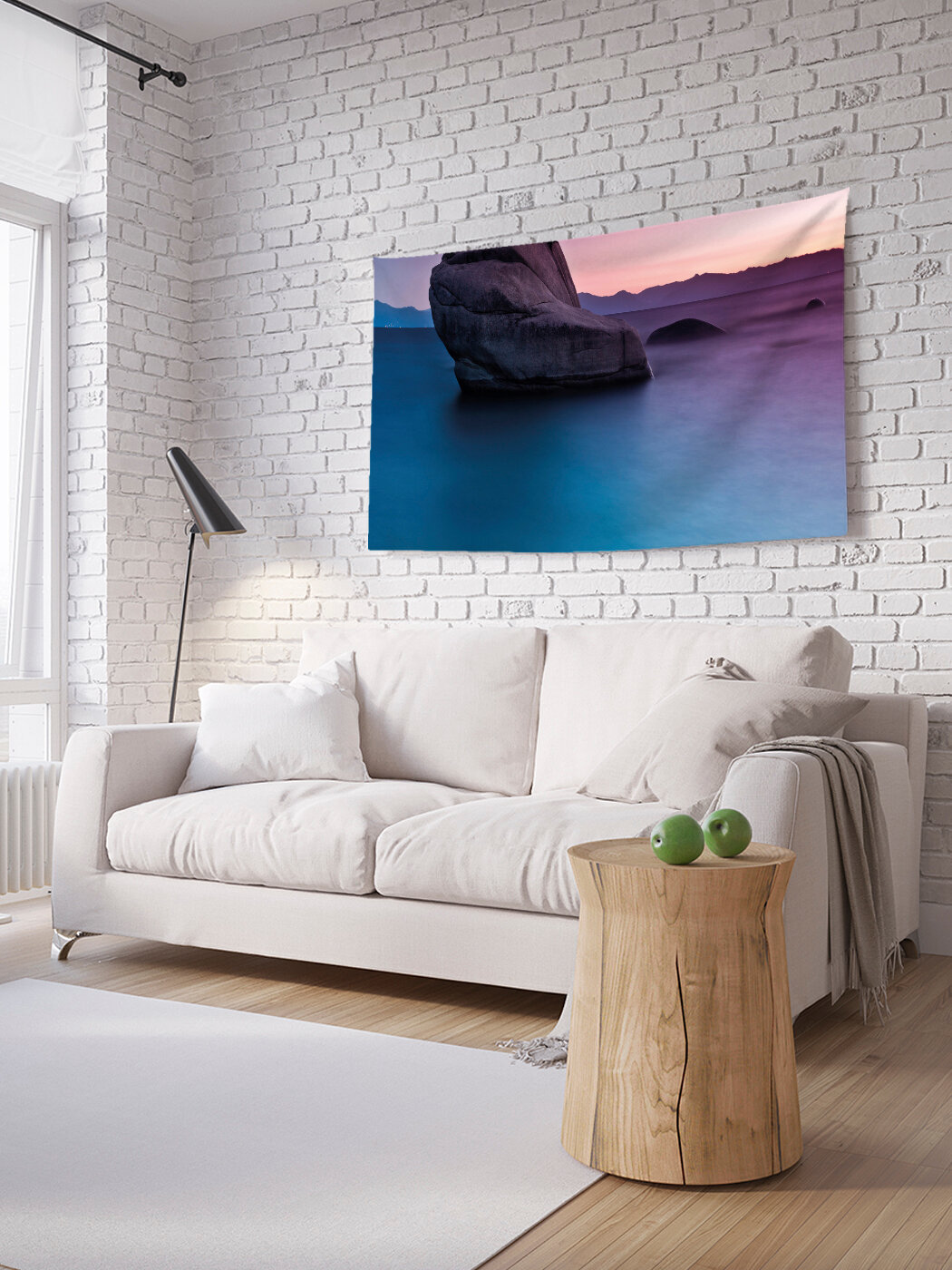 Фотопанно на стену горизонтальный постер 100х150 "Скала в море", JoyArty