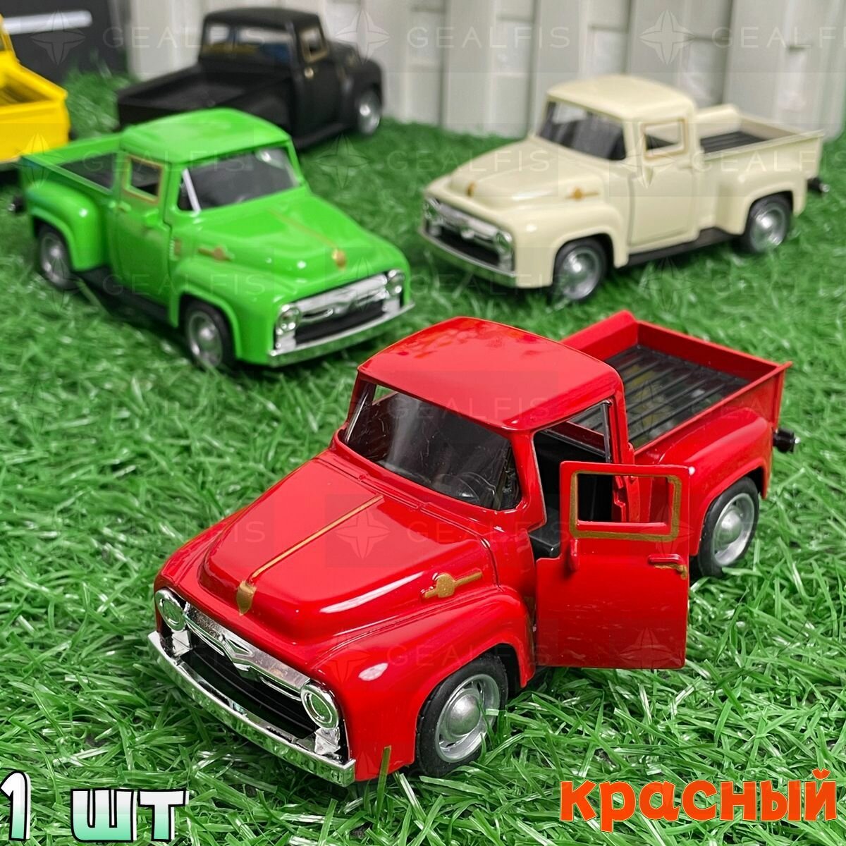 Красный пикап игрушка под елку, новогодний подарок для детей, машинка для праздничного декора