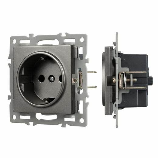 Механизм электрической розетки SCT-MEU1-PL-GR (250V, 16A) (Arlight)