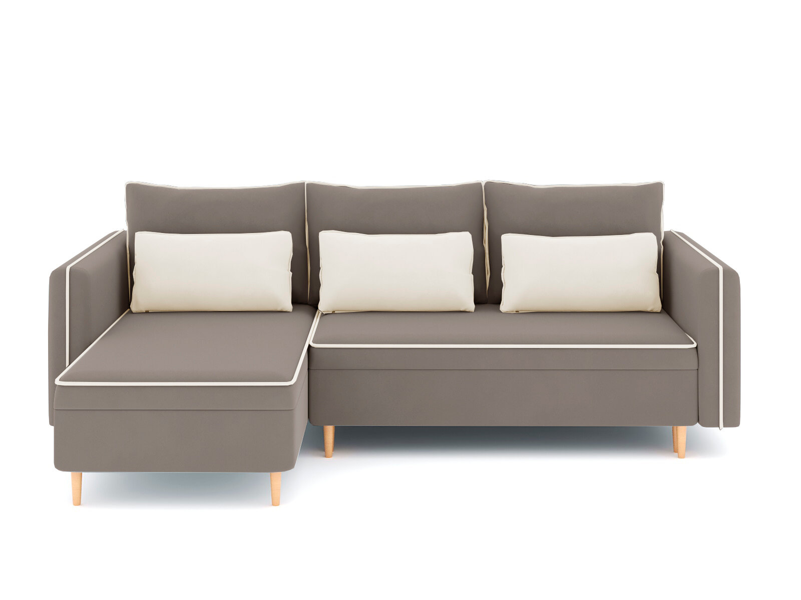 Диван угловой Рон, Браун/Крем