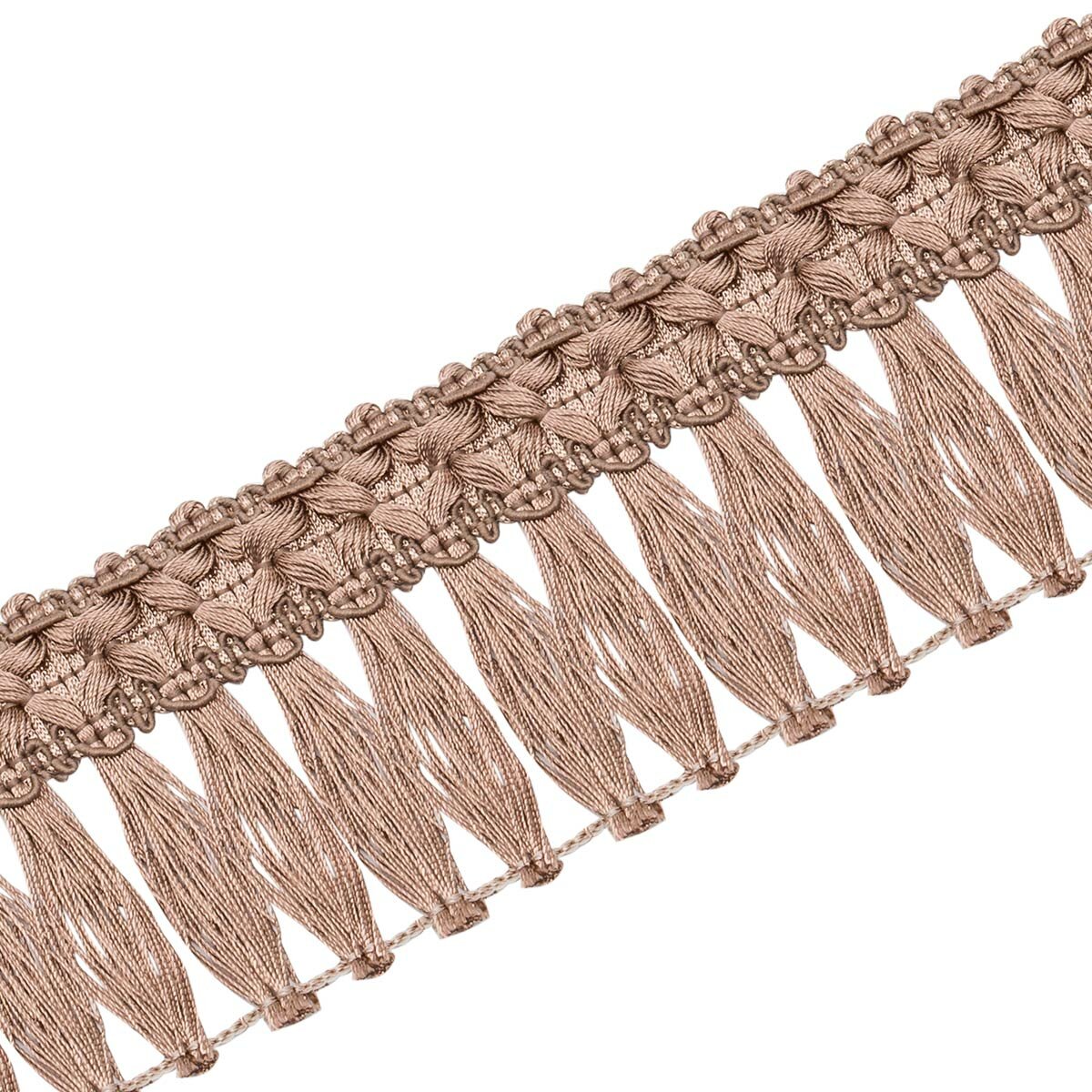 Бахрома для штор с кисточками, 7,5 см*10 м, для текстиля и шитья, светло-коричневая, Айрис
