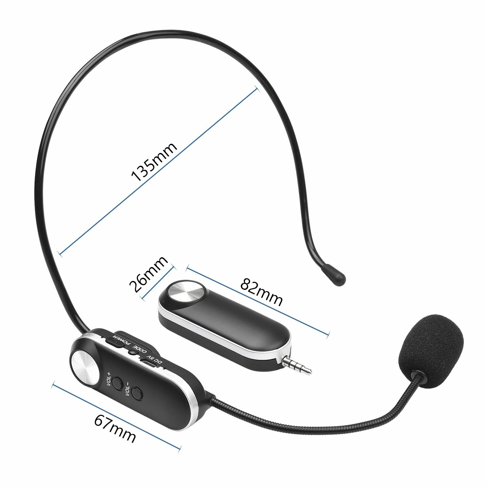 Беспроводная гарнитура микрофон UHF, 6.35мм приемник для усилителей голоса, обучения, конференций и KTV-сцен