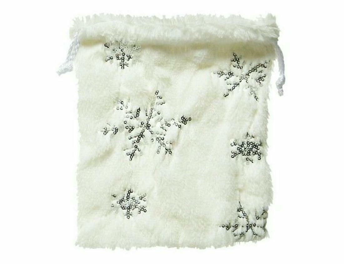 Мешочек для подарков, полиэстер, белый с серебром, 21х17 см, Kaemingk