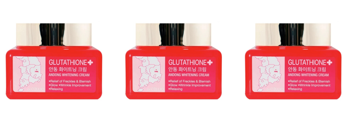 Крем для лица осветляющий с глутатионом Dr.cellio Andong Glutathione Whitening Cream, 75 мл, 3 уп