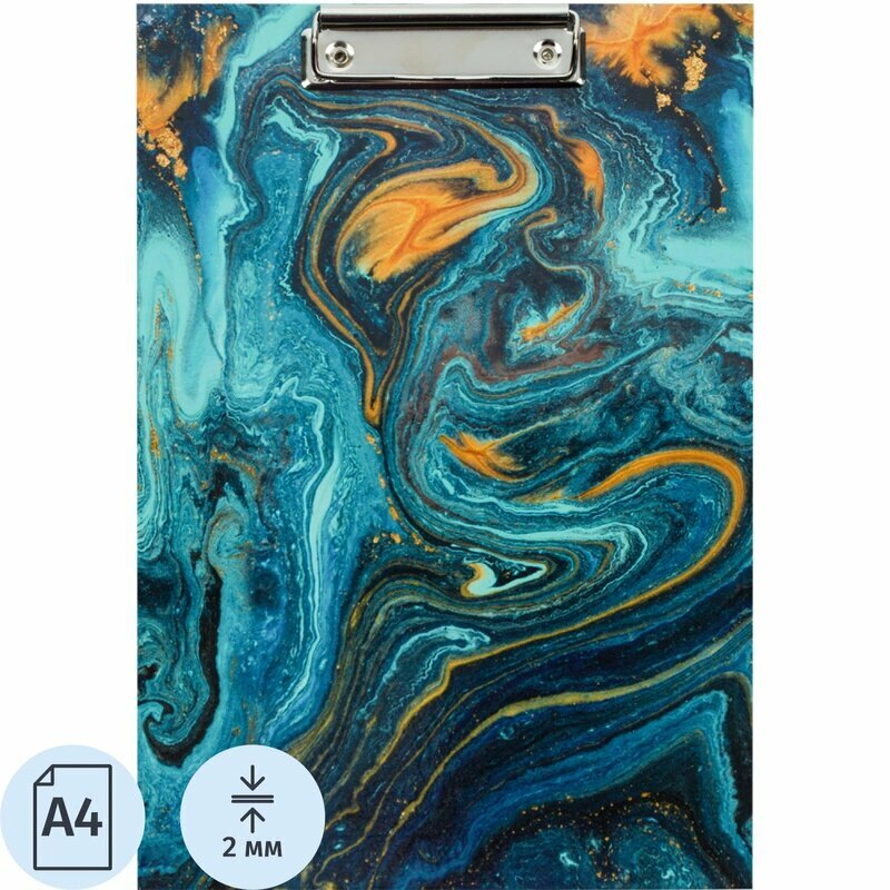 Папка-планшет A4Attache Selection Fluid 220x310мм бирюзовая