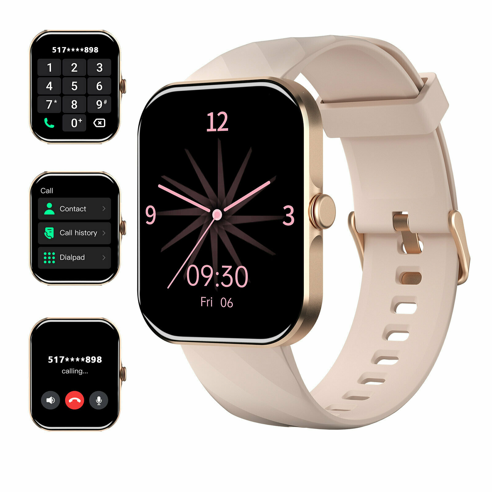 Smart watchy, спорт, сердечный ритм, водонепроницаемость IP68, полноэкран, Bluetooth звонки, умные часы