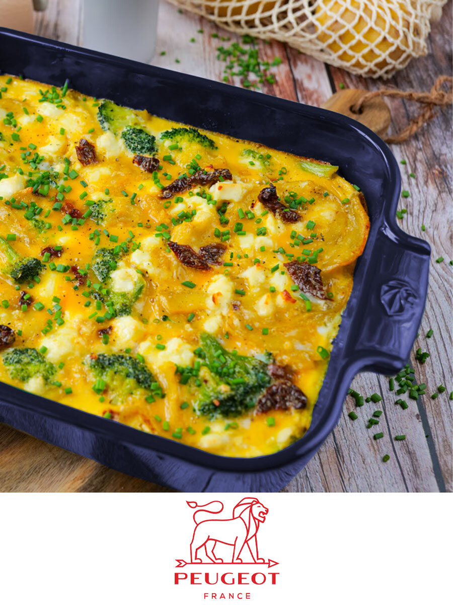 Форма для запекания прямоугольная Peugeot Blue 32x20см, керамическая, синяя