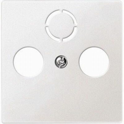 Накладка для TV-розетки на 3 выхода (1 закрытый), Merten System M, термопласт, цвет полярно-белый глянец
