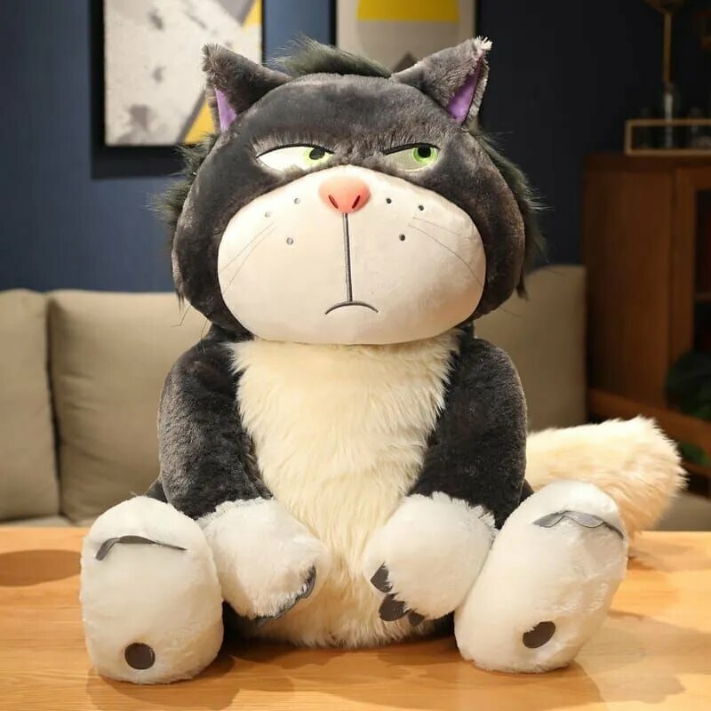 Мягкая игрушка Кот Люцифер из золушки/ недовольный кот Серый 60 см