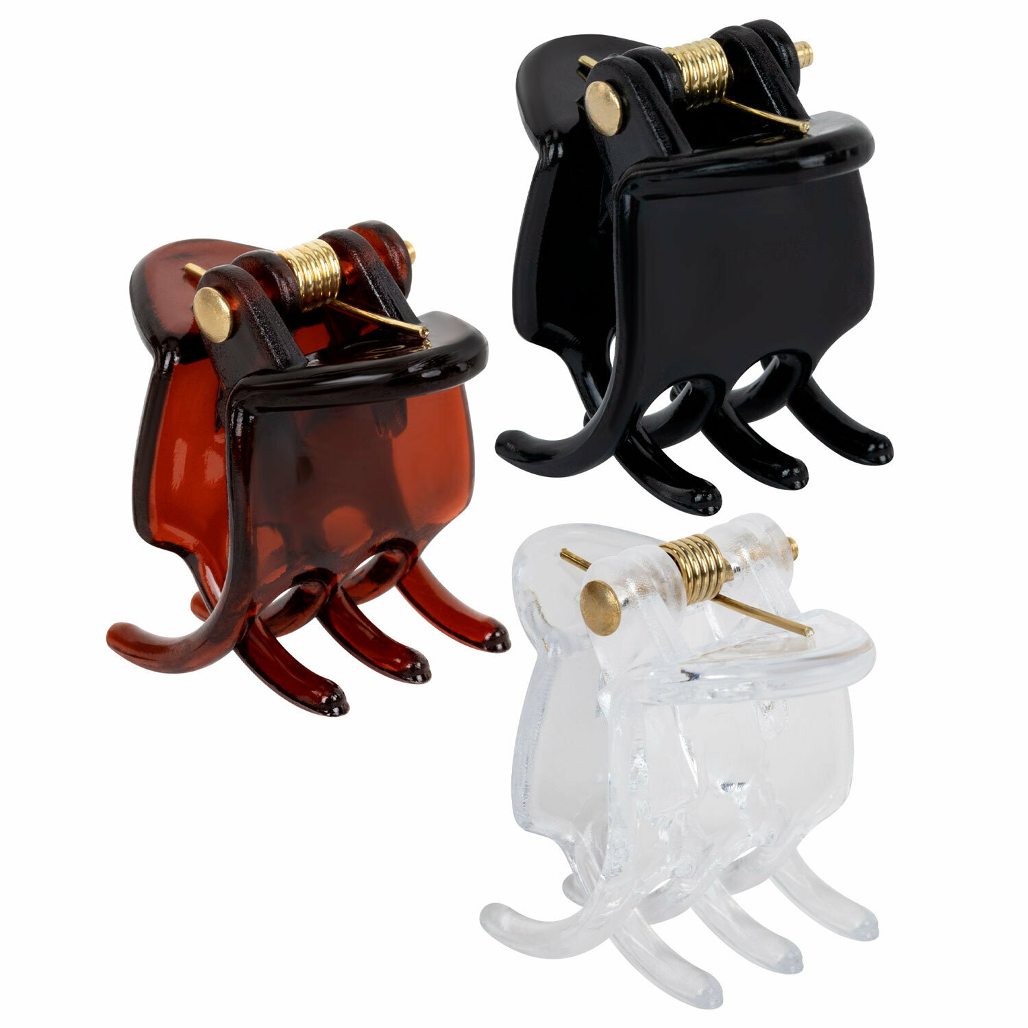 Упаковка 12 шт. Крабы для волос набор 9 шт, 1,5 см, глянцевый, ассорти, MONTE VITA (монте вита), 457025