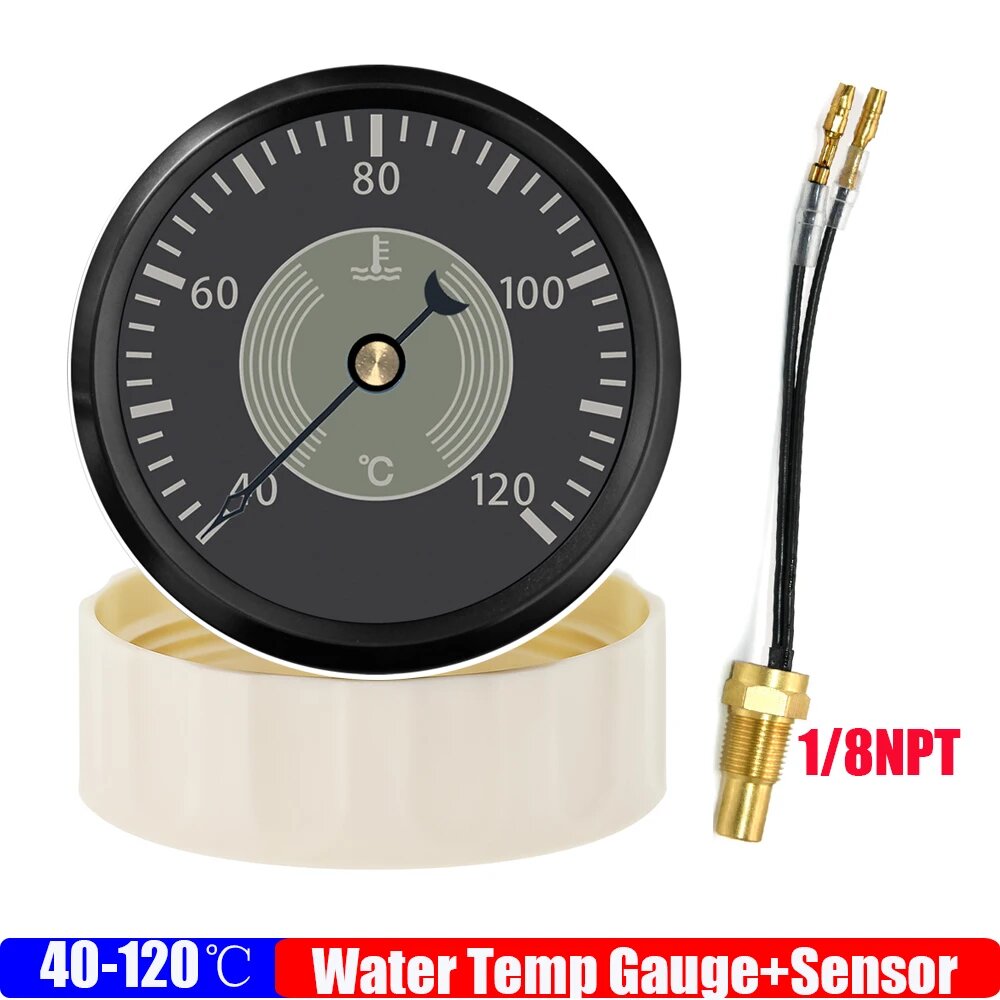 Ретро датчик температуры воды 2 дюйма 52 мм с датчиком 1/8NPT 301-23 Ом указатель 40 ~ 120 1-8NPT BN