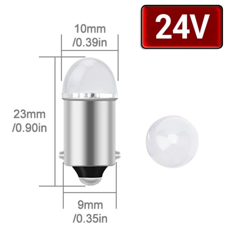 10 шт. Ba9s Сигнальная лампа Led T4W 2835 Чип для автомобильных фонарей на крыше 24V White