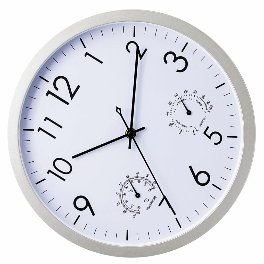 12-дюймовые уличные внутренние настенные часы с термометром и гигрометром на батарейках, круглые подвески для сада дома