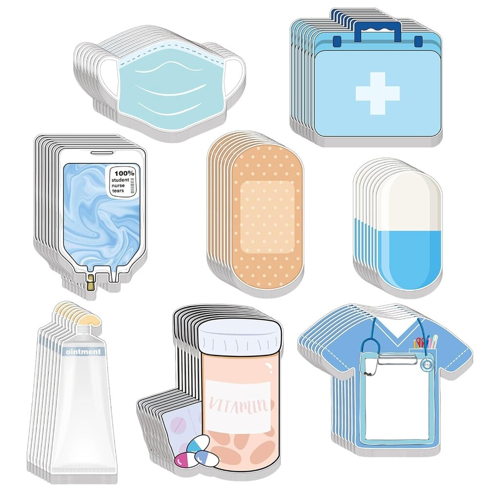 Бумага для Заметок На Тему Здравоохранения, Самоклеящиеся Заметки, Карманные Блокноты из Бумаги для Заметок для Студентов и преподавателей, Пишущих 30 Листов / Блокнот