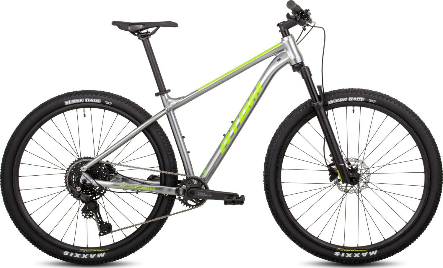 Велосипед горный Atom Bion Nine 150 (2025), рама XL (20"), Темно-серебристый зеленый