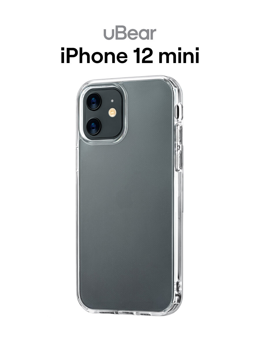 Чехол uBear для iPhone 12 Mini, Real Case (Transparent PC+TPU), прозрачный