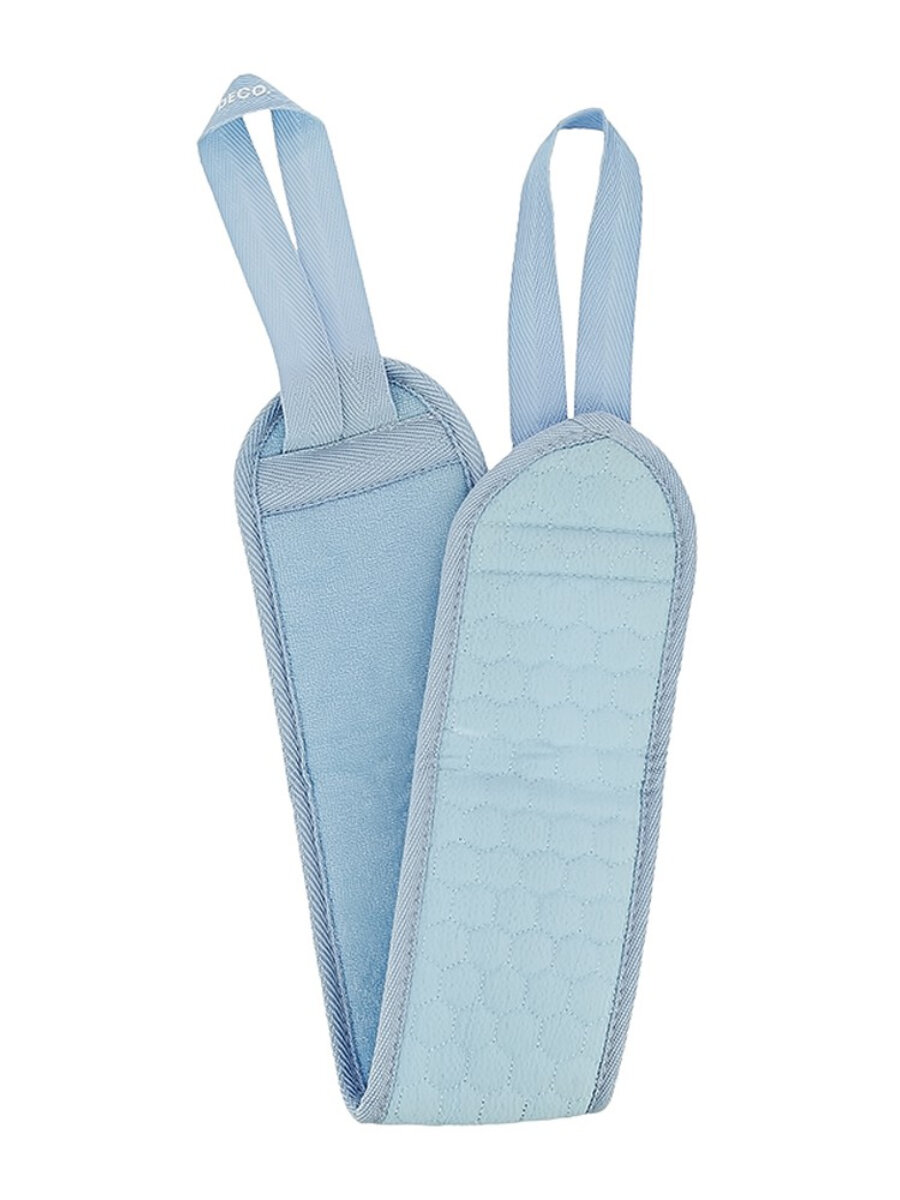 Мочалка DECO. "Sky", с пилингом, для тела, с ручкой, голубая, жёсткая, 1 шт.