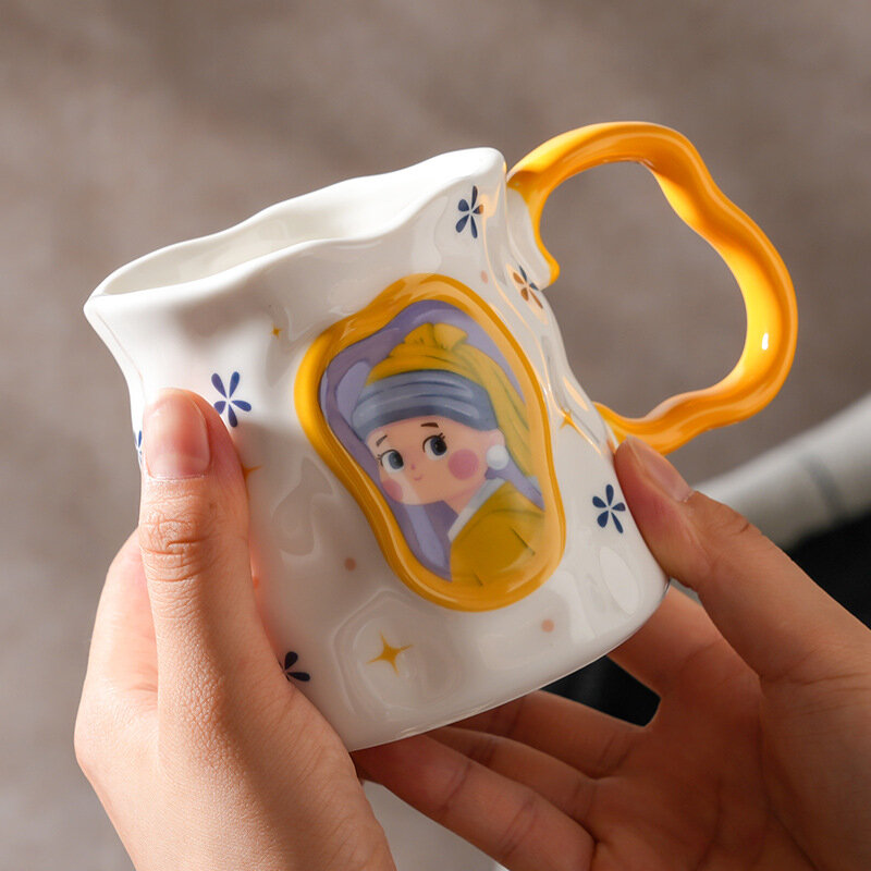 Знаменитые картины мира, ретро-керамическая кружка, высококачественная чашка для воды, креативная кофейная чашка, чашка для завтрака с молоком, сувенир