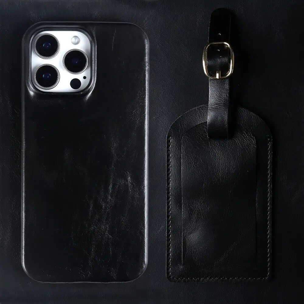 Роскошный деловой чехол для телефона из натуральной кожи для Iphone iPhone17 Эйр, Черный, Black 5201