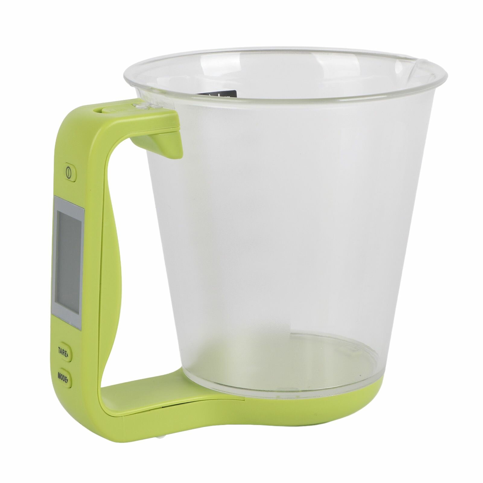 Бытовая мерная чашка, портативная кухонная, 1 кг, электронные весы, мерная чашка с ЖК-дисплеем для кофе, молока, приправ, зеленая
