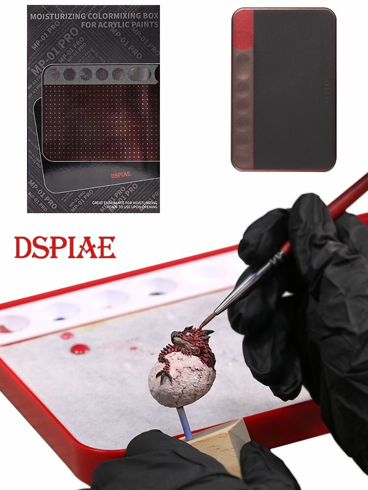 Большая портативные краски для рисования миниатюр, Мокрая палитра, Влажная палитра для акриловых красок