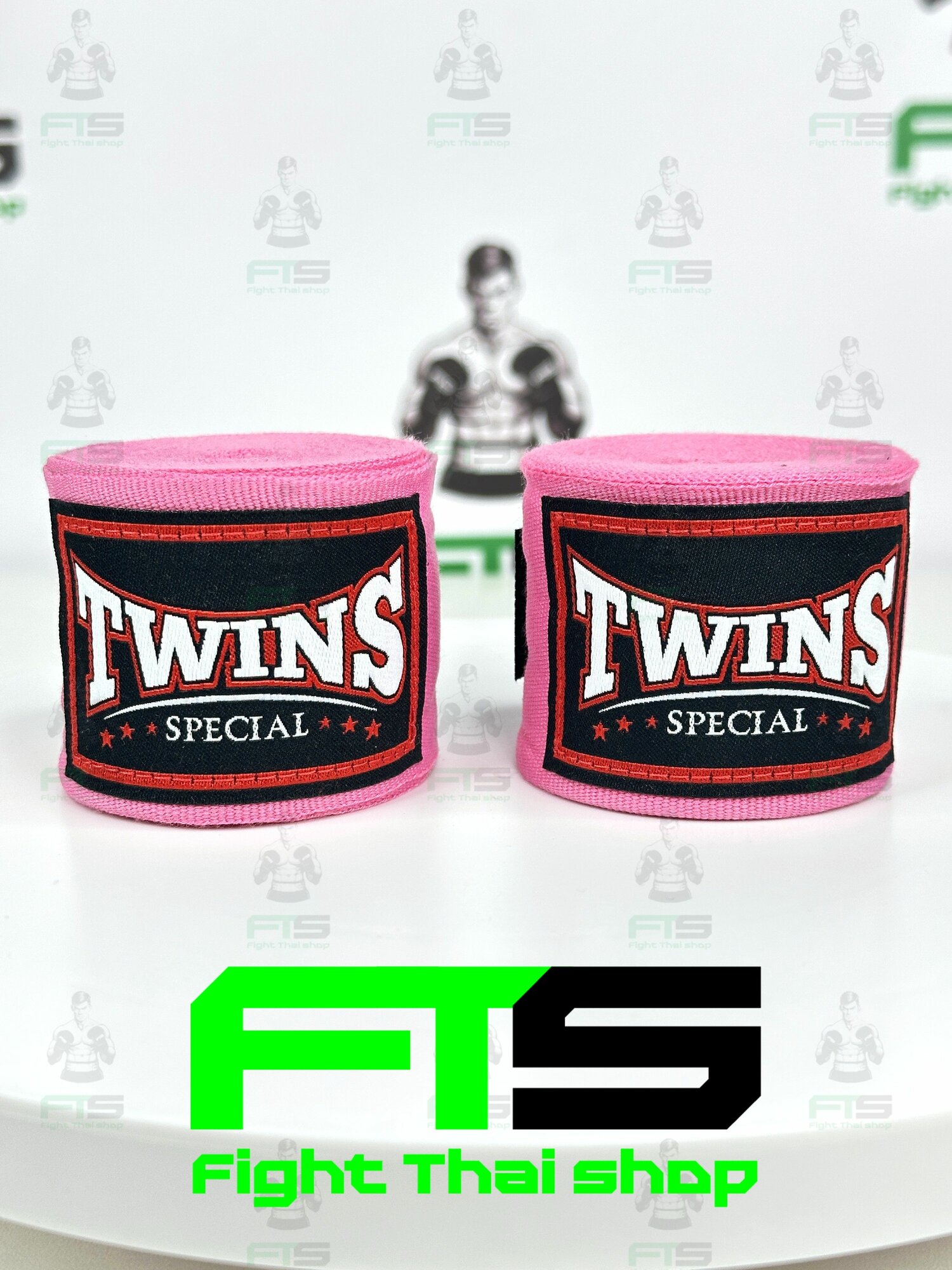 Боксерские бинты Twins Special СH5, цвет: розовый, длина: 4.5 метра