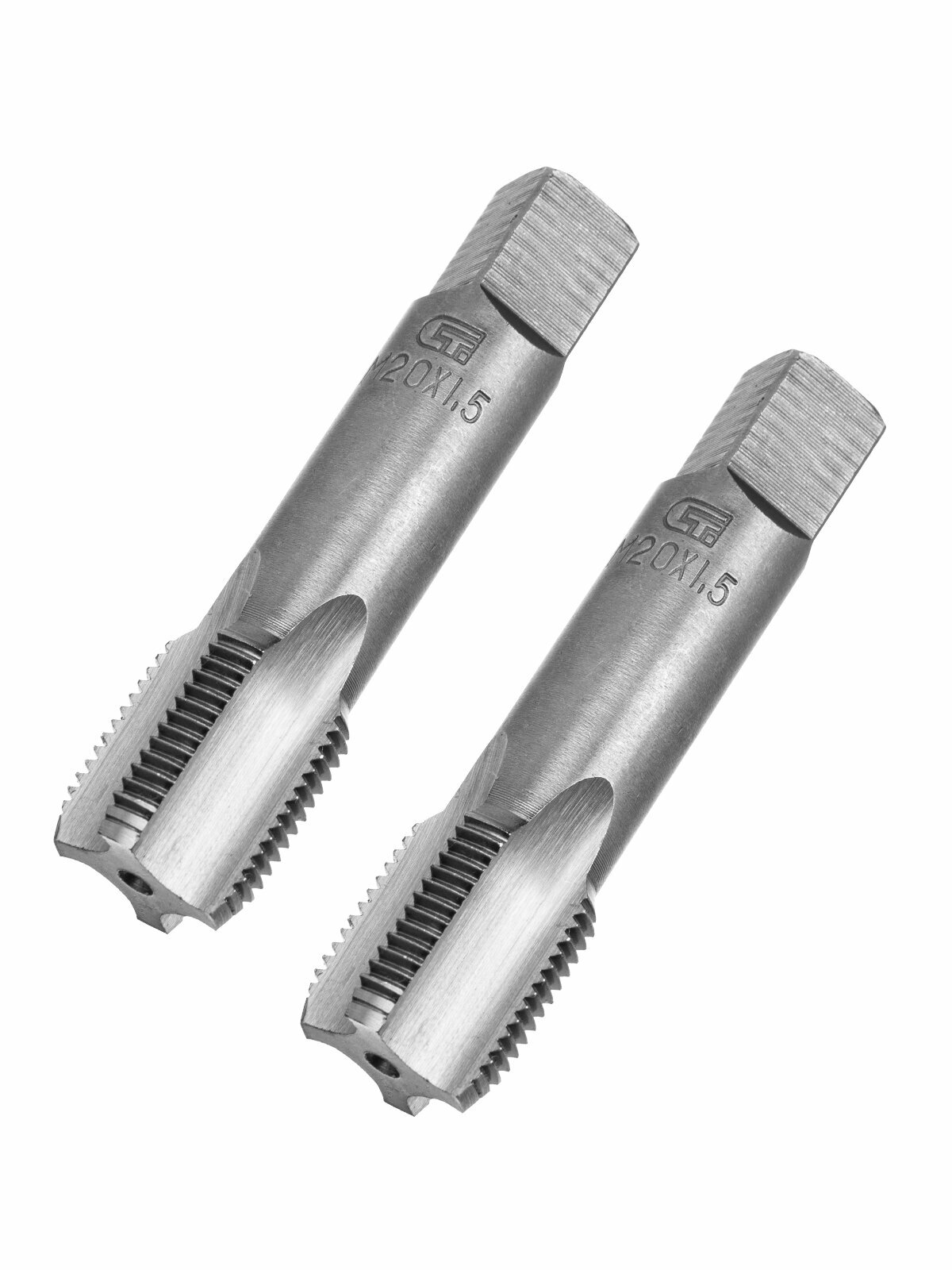 Метчик М20 х 1.5 мм ручной Сибртех, легированная сталь 9ХС, закаленные рабочие части, комплект из 2 штук, 76654